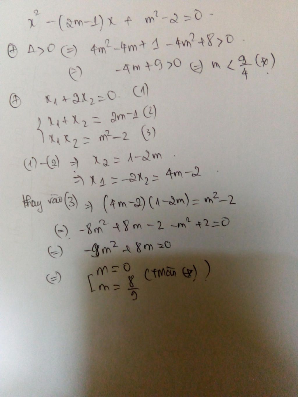 Cho Pt x 2 2m 1 x m 2 2 0 T m M Pt C 2 Nghi m Ph n Bi t X1 x2