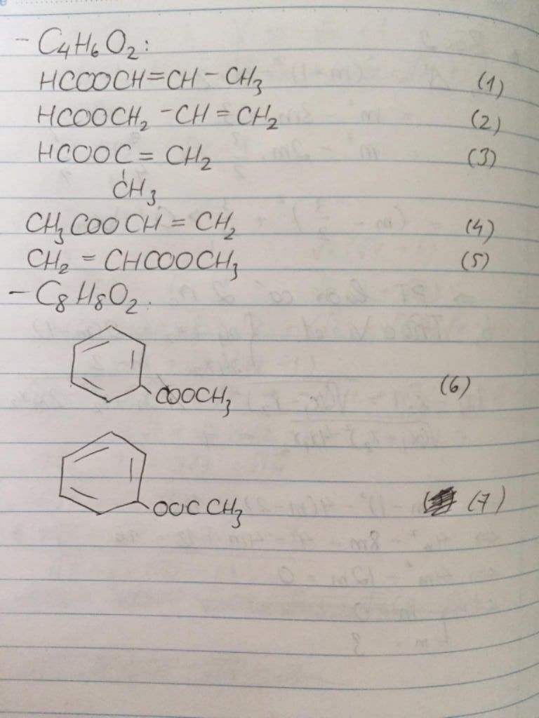 Viết đồng phân và gọi tên este của c4h6o2 và c8h8o2 câu hỏi 992471 ...