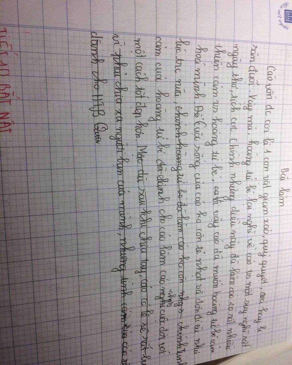 Viết đoạn văn trình bày suy nghĩ của em về nhân vật cáo trong đoạn ...