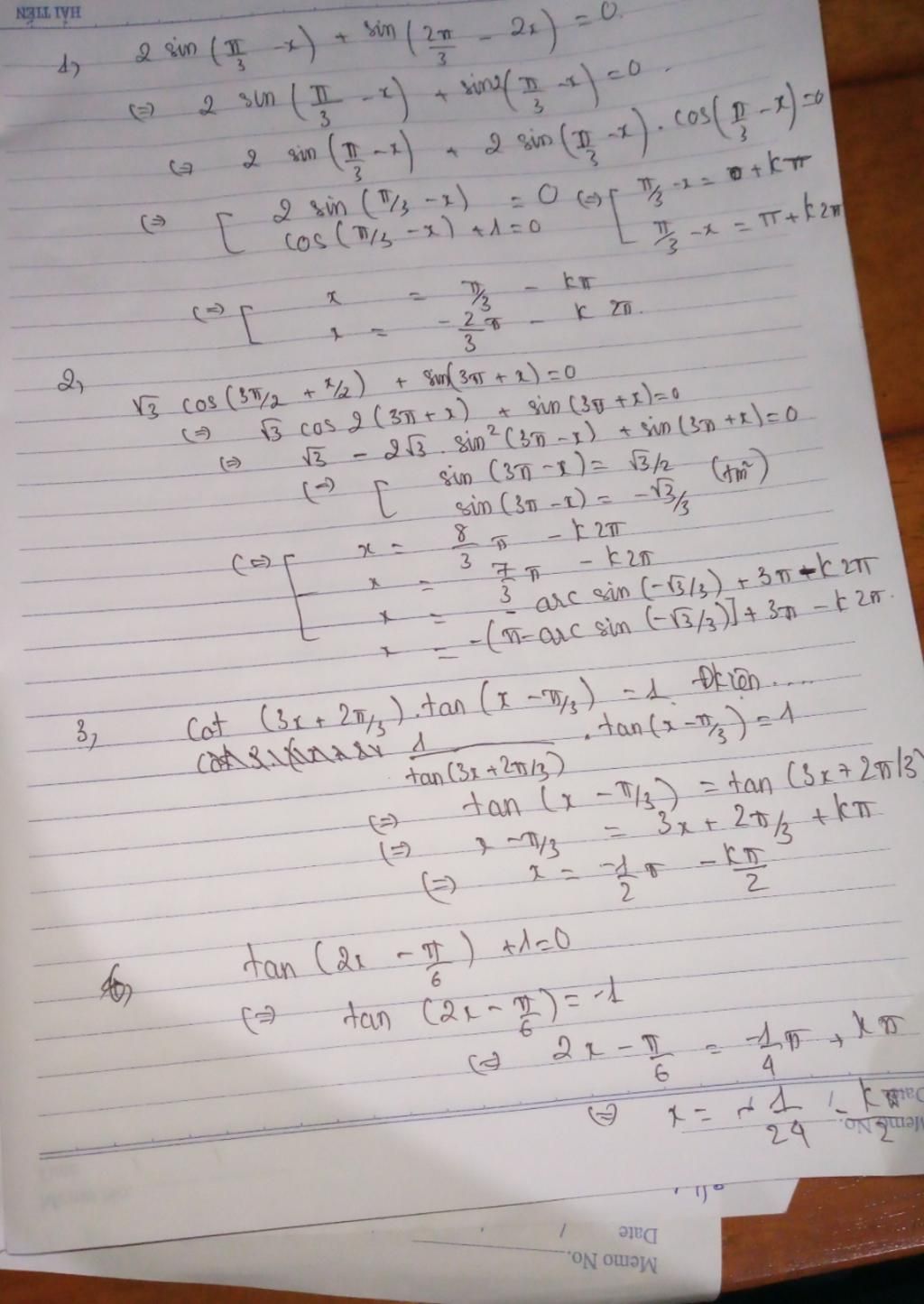 1 2sin pi 3 x sin 2pi 3 2x 0 2 3cos 3pi 2 x 2 sin 3pi x 0 3