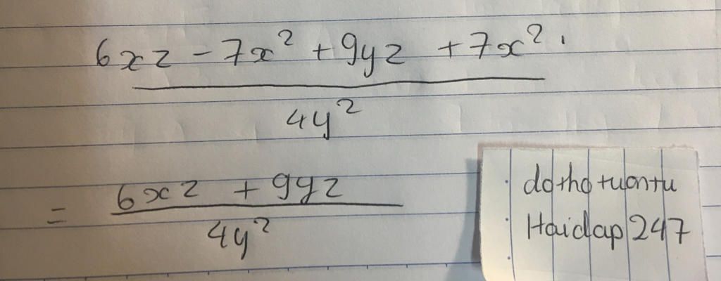 Thực hiện phép tính 6xz -7x ² + 9yz+7x ² 4y ² câu hỏi 3393106 ...