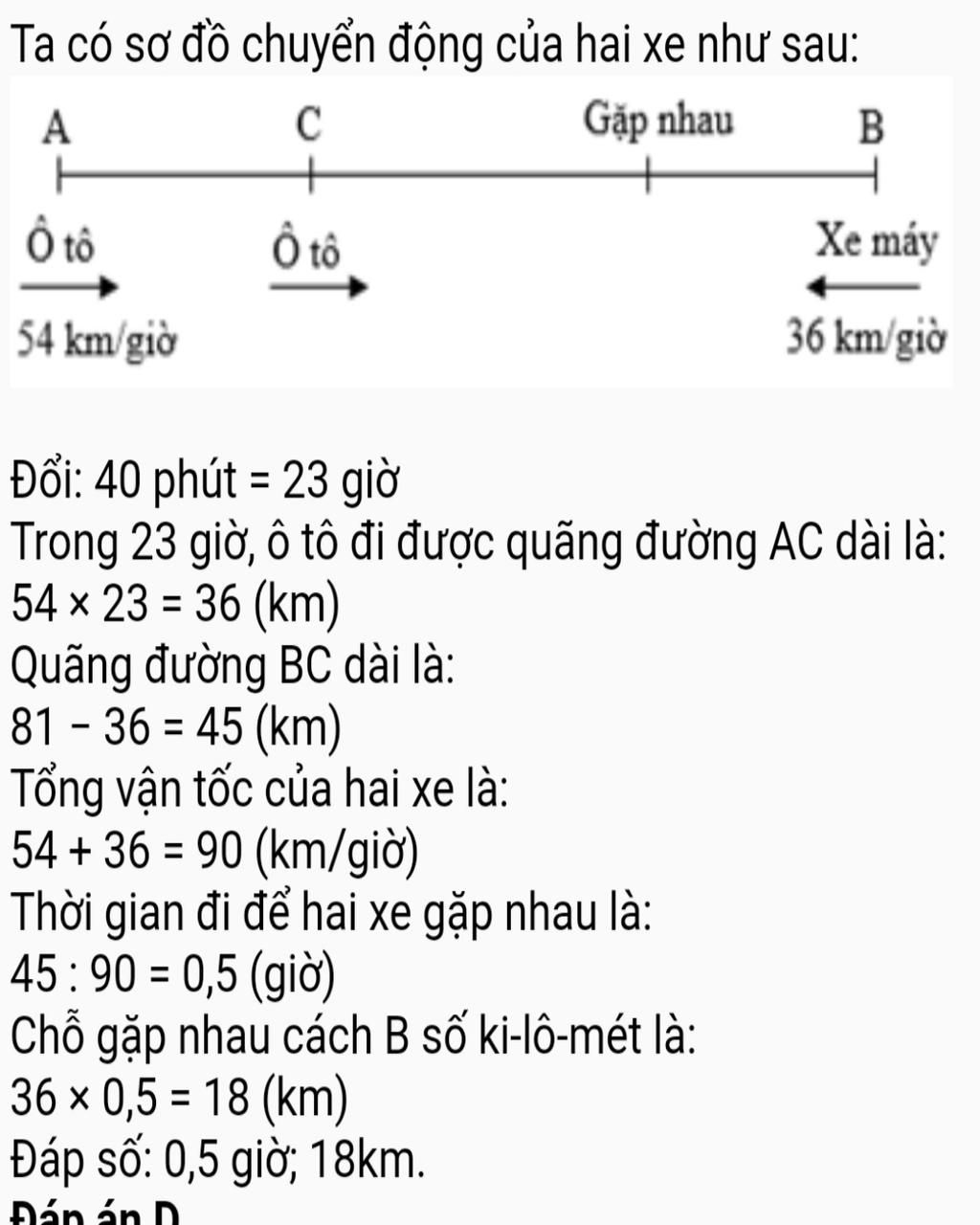 00 thi có một xe mày A với vàn tc36 km gc. Biê quàng đương AB dài 8ikm ...