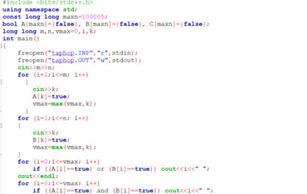 Cho tập hợp A gồm n phần tử là a1, a2, , an, và tập hợp B gồm m phần tử ...
