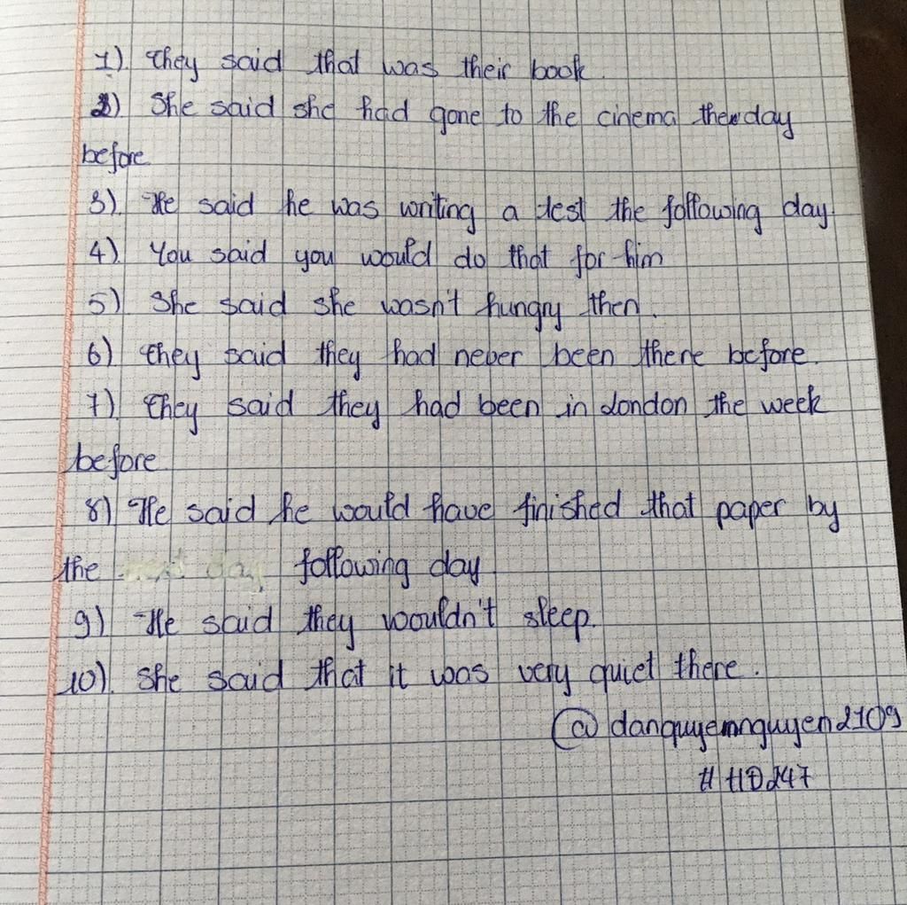 Giúp mình với plssss 1. They said, "This is our book." They said 2. She ...