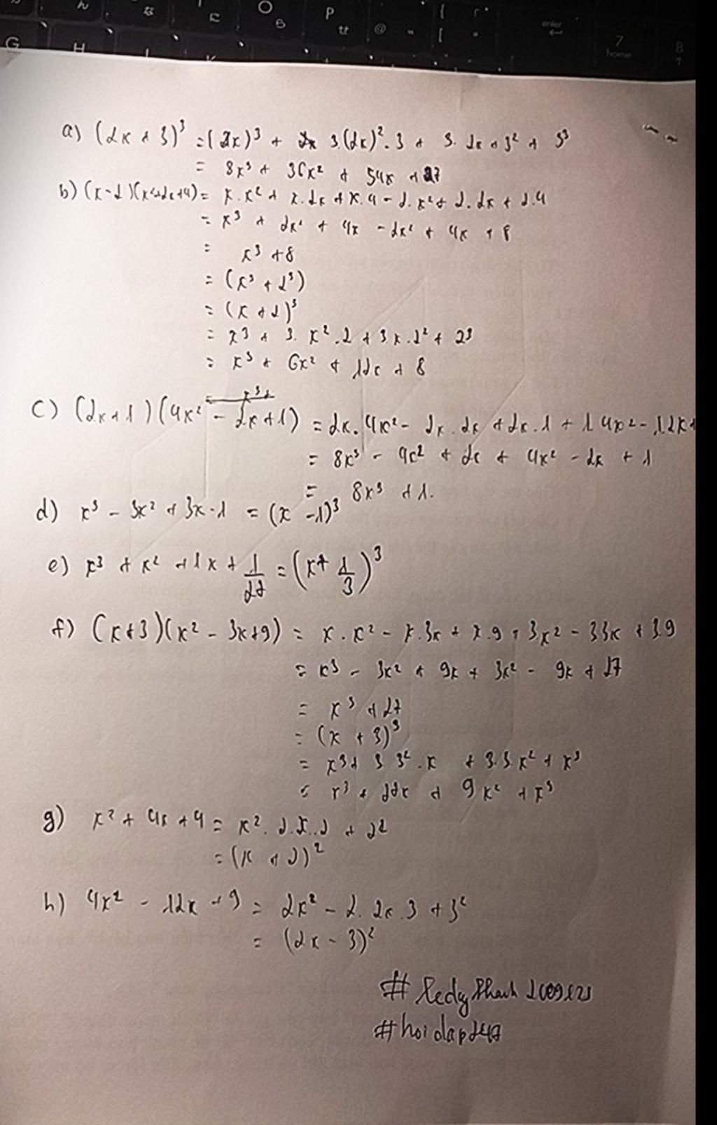 a,(2x+3)^3 b,(x-2)(x^2+2x+4) c,(2x+1)(4x^2-2x+1) d,x^3-3x^2+3x-1 e,x^3 ...