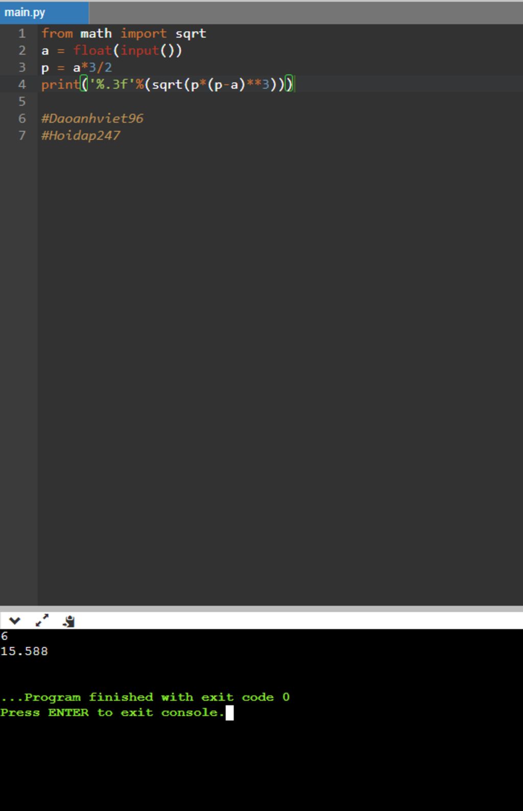 Cho tam giâc đều có cạch a như hình vẽ tính diện tích của tam giác đó ...