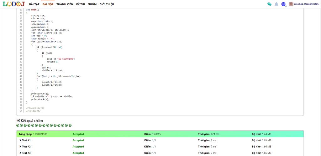 giúp mình bằng c++ với Cho một xâu, nhiệm vụ của bạn là sắp xếp lại các ...