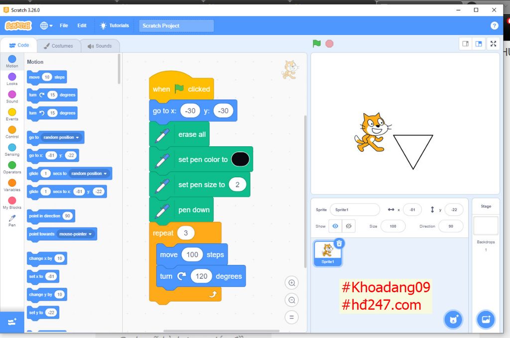 hãy dùng chương trình scratch vẽ hình tam giác đều câu hỏi 5291064 ...