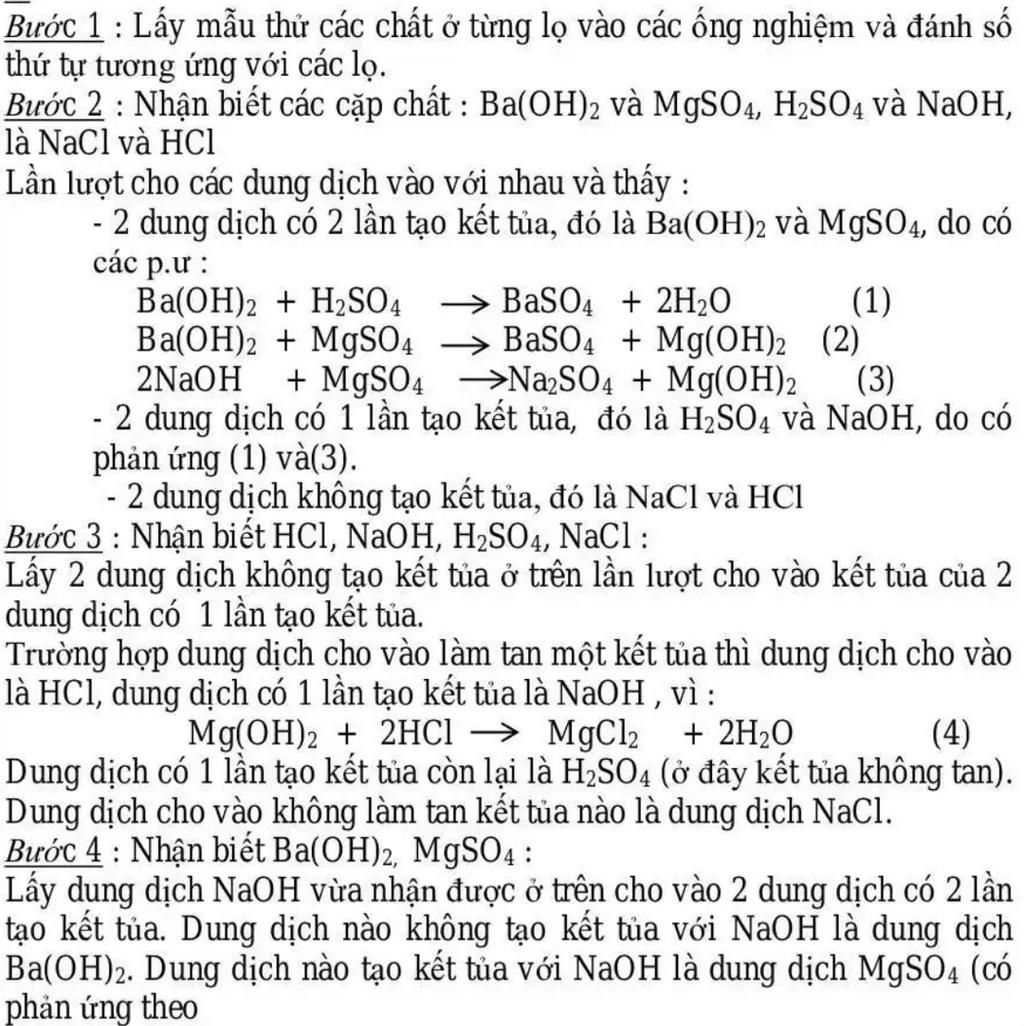 các lọ đựng riêng rẽ các dung dịch không nhãn dán như sau NaCl , NaOH ...