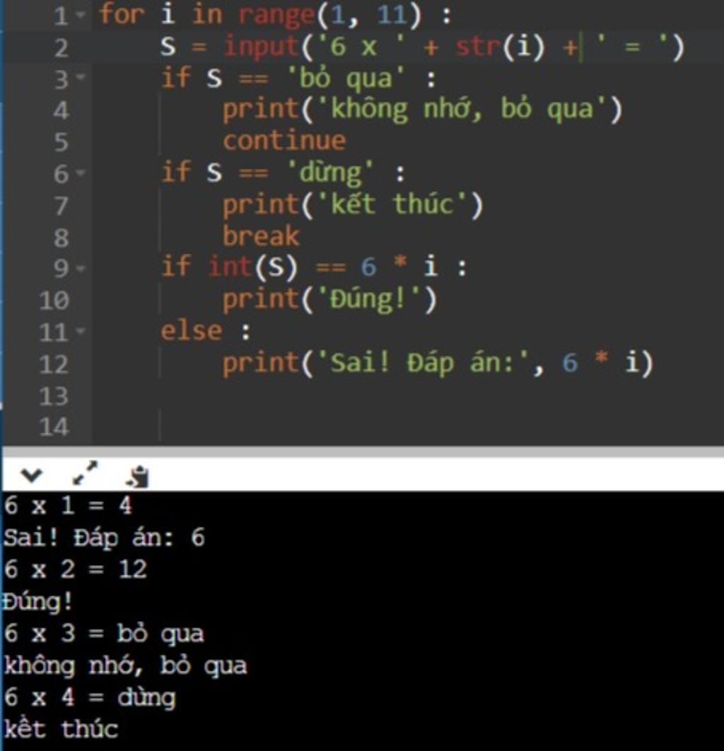 Sử dụng lệnh break và continue để xử lý bài toán sau: Viết chương trình ...