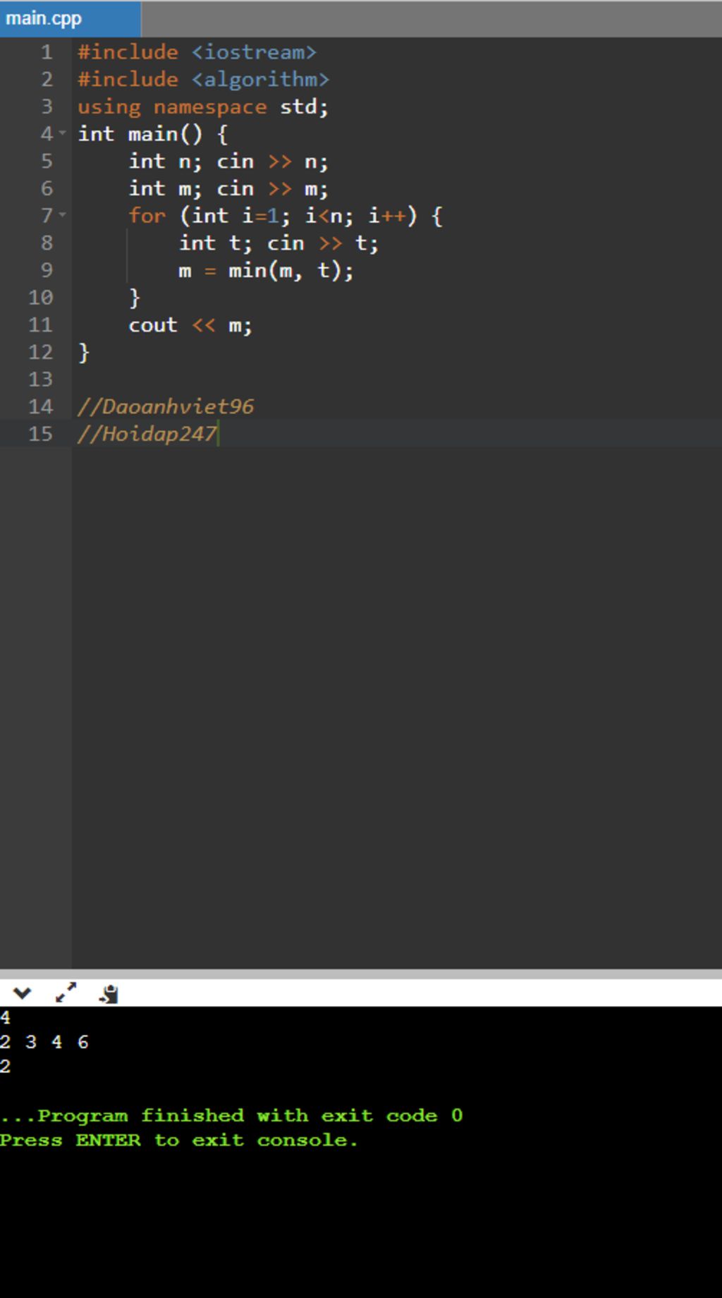 Yêu cầu: Viết chương trình nhập vào n (0
