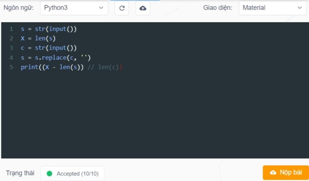 Đề bài Viết chương trình nhập vào 1 xâu. Đếm xem ký tự c xuất hiện ...
