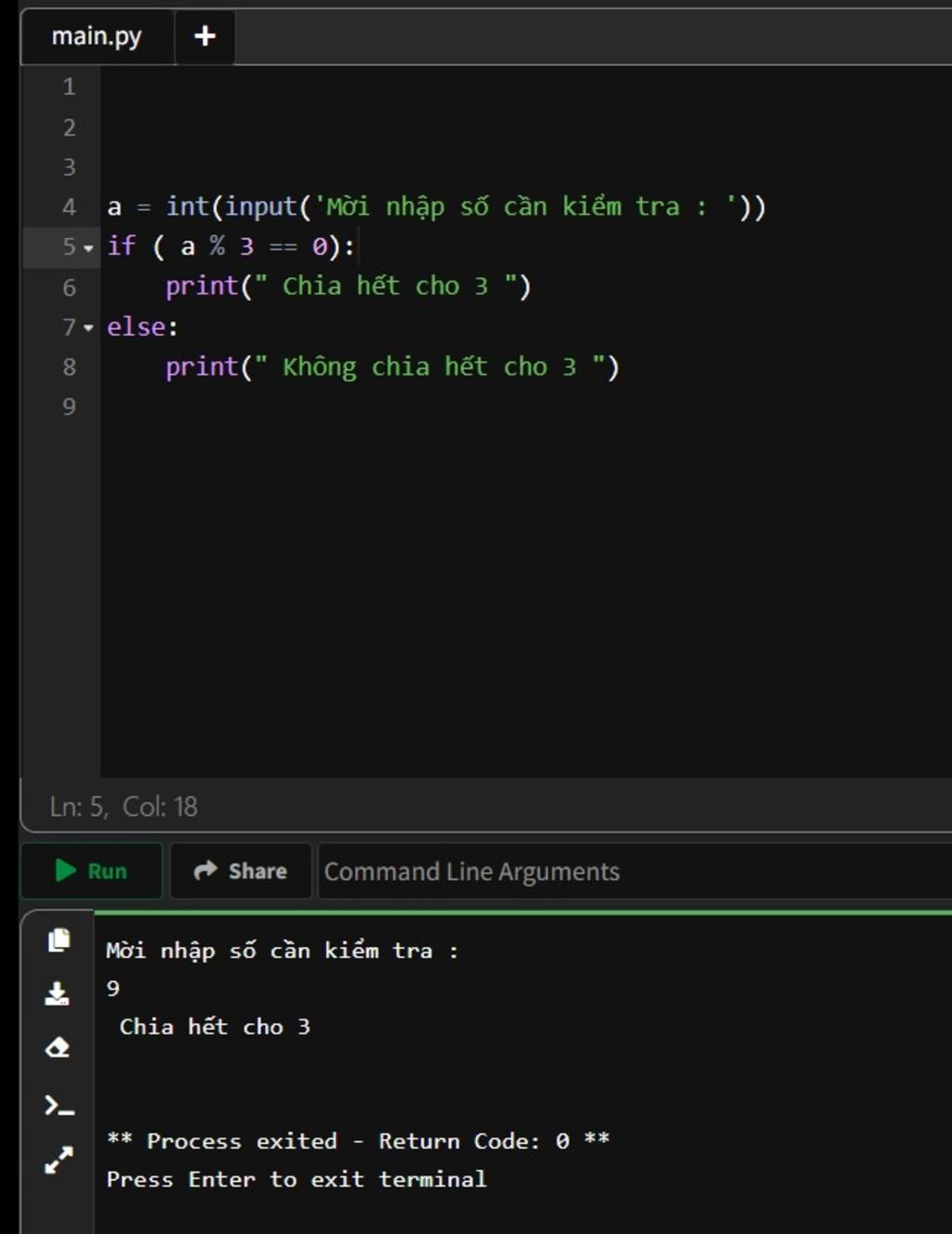 hãy lập trình nhập từ bàn phím một số nguyên bất kì sau đó thông báo ...