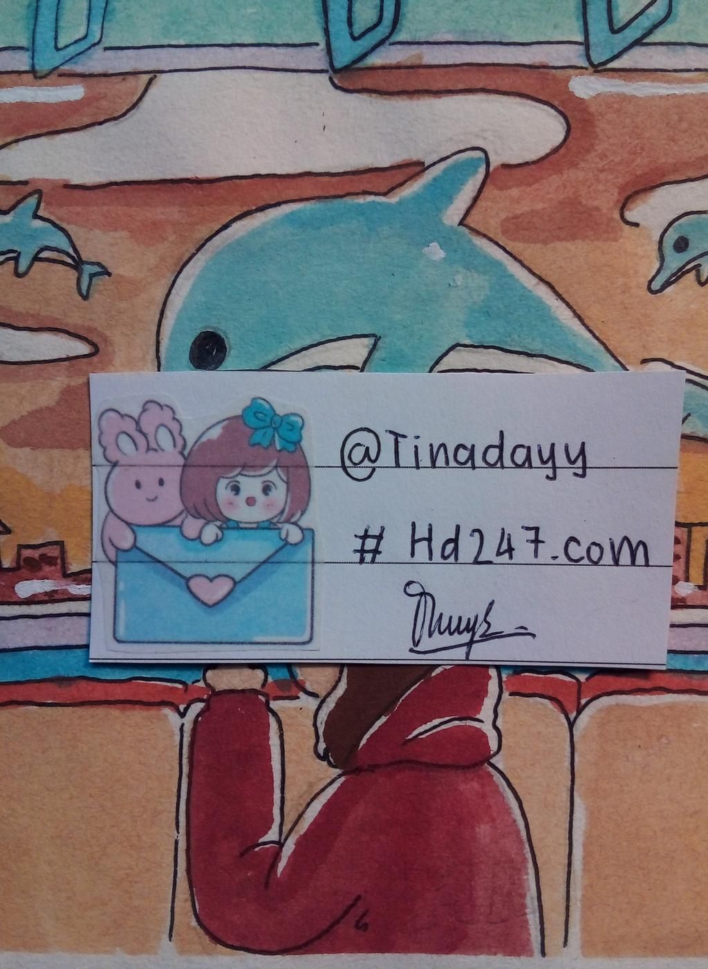 vẽ tranh cô gái ngắm cá heo bay câu hỏi 5497724 - hoidap247.com