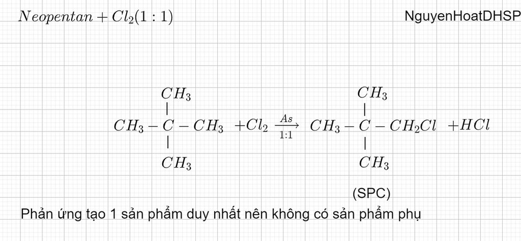 : Viết PTHH xảy ra khi cho (a) neopentan, isopentan, 3 – metylpentan ...