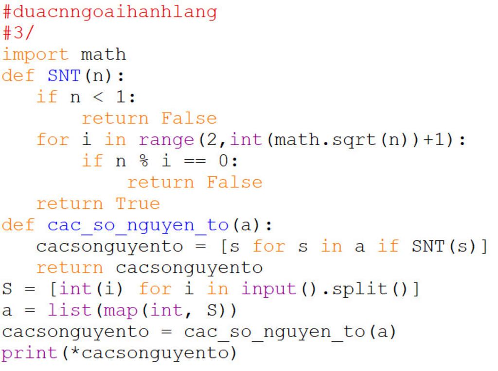 1/ Viết chương trình nhập vào một xâu từ bàn phím python. Đưa ra màn ...