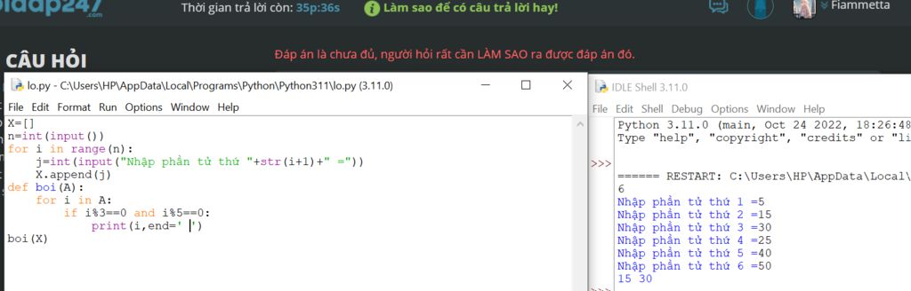 Viết chương trình Python Cho X=[ ], viết chương trình nhập vào N phần ...