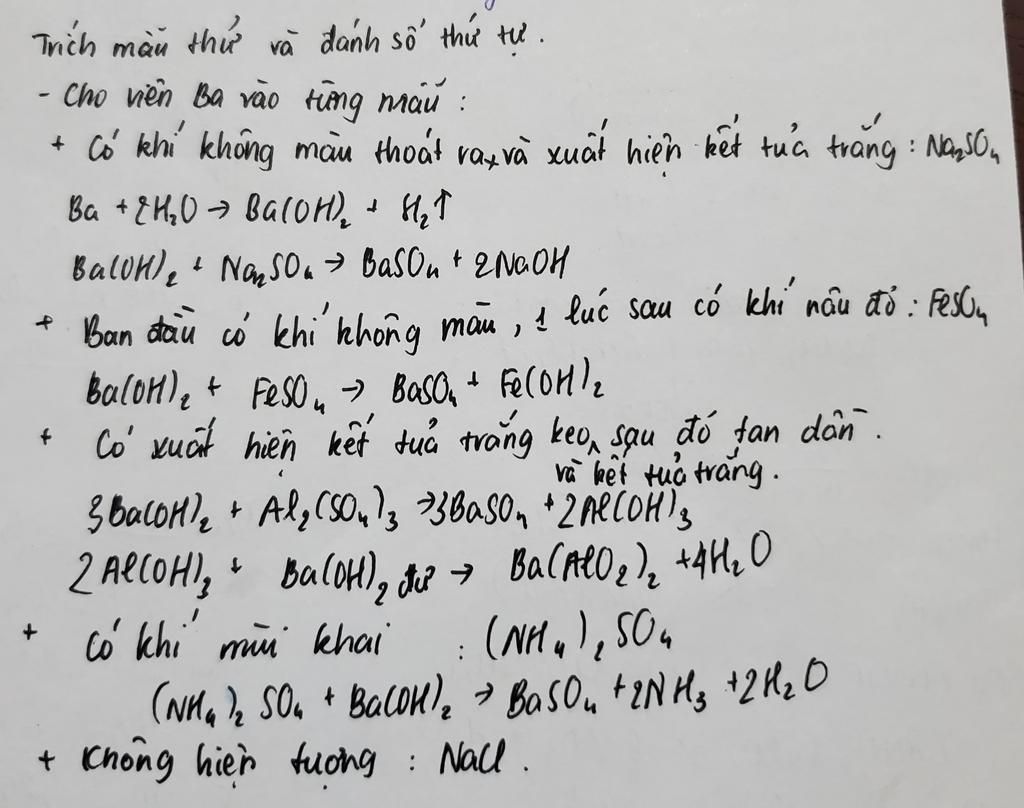 / Chỉ dùng 1 kim loại, hãy nhận biết các dung dịch sau: NaCl, Na2SO4 ...