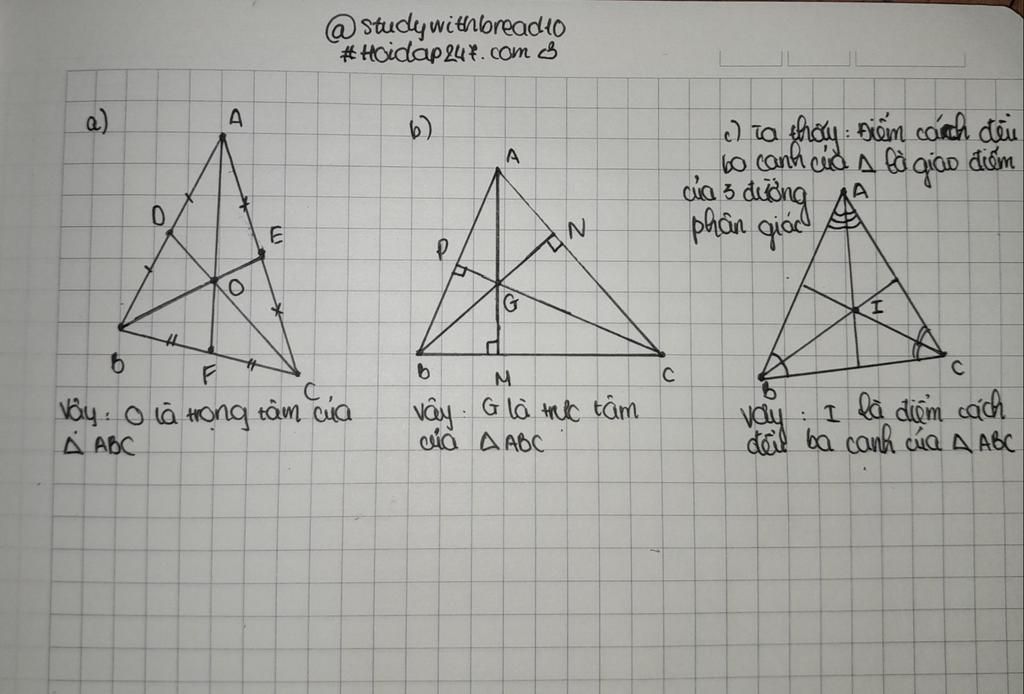 phần a:vẽ tam giác abc xác định trọng tâm tgiac đó.phần b:vẽ tgiac abc ...