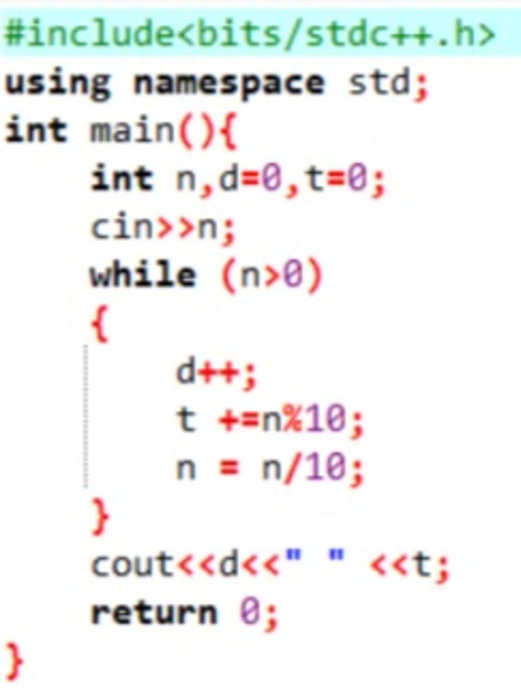 Chữ số Tên file: CHUSO.*** Cho số tự nhiên N. Đếm và tính tổng các chữ ...