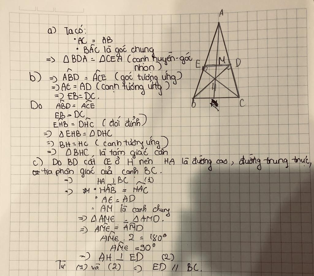 Cho tam giác ABC cân tại A( góc A