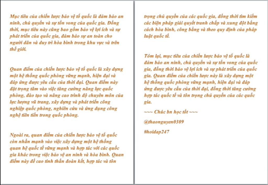 môn An Ninh Quốc Phòng : bài 1 : ND cơ bản của chiến lược bảo vệ tổ ...