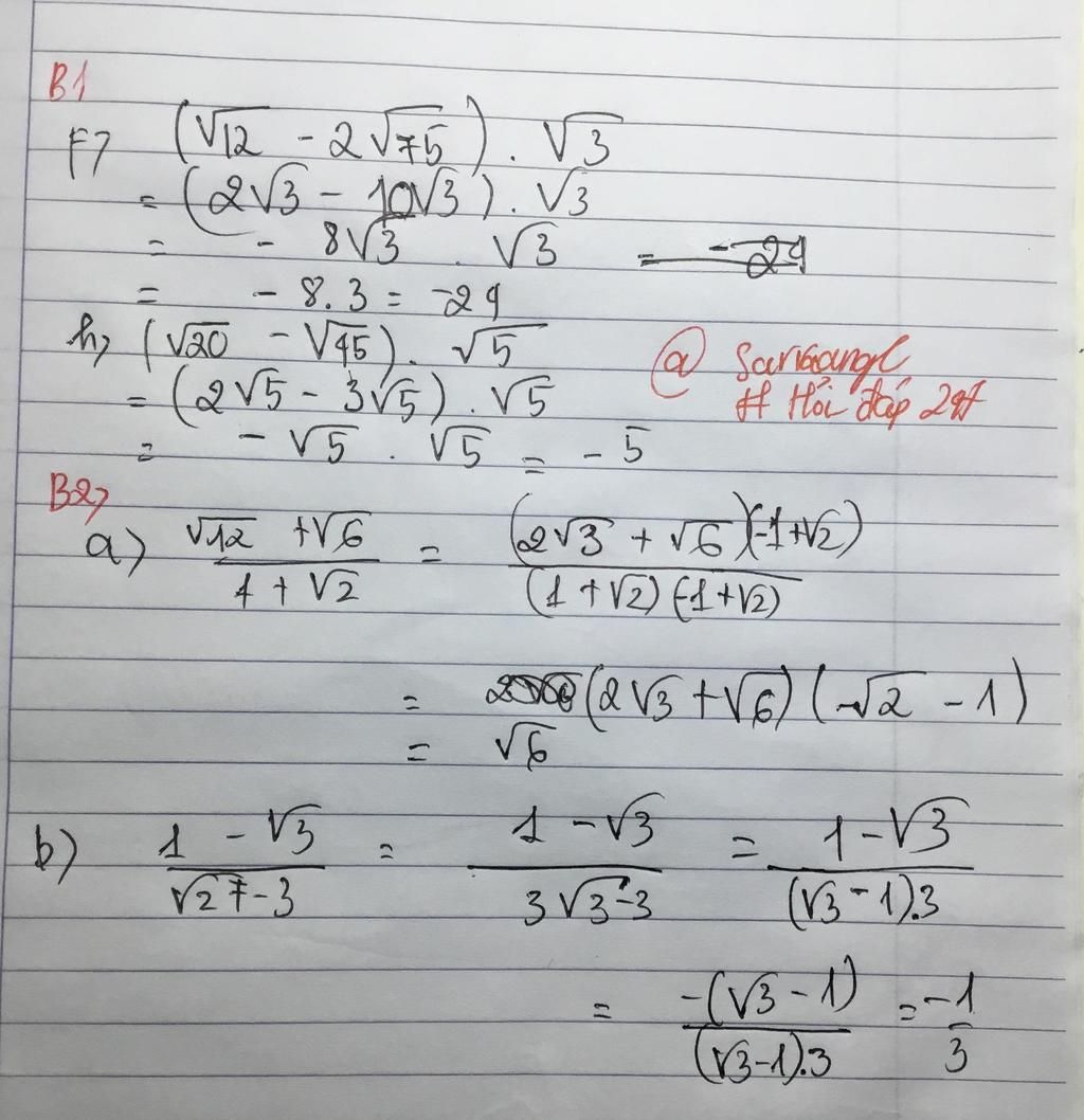 1 T nh F sqrt 12 2 sqrt 75 sqrt 3 H sqrt 20