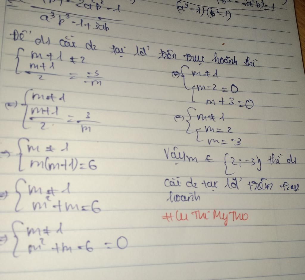 Cho (d1) y=(m+1)x-3 (d2) y=2x-m Tìm m để (d1) cắt (d2) tại 1 điểm trên ...