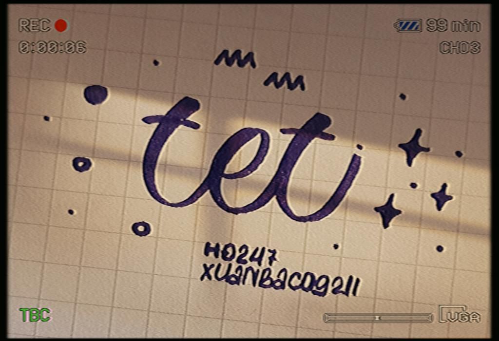 Calligraphy: tet Nl: Nghỉ tết chưa nhỉi: