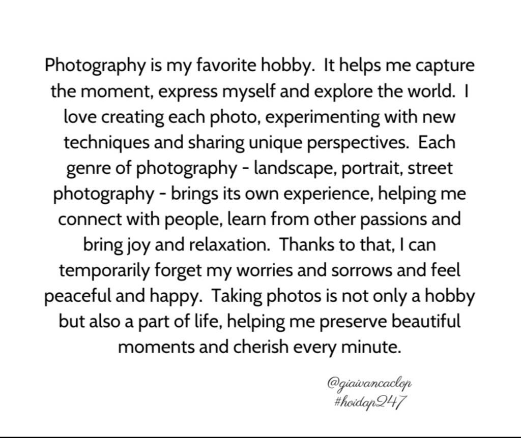 Write a paragraph about your hobby (Taking photos) câu hỏi 6925168 ...