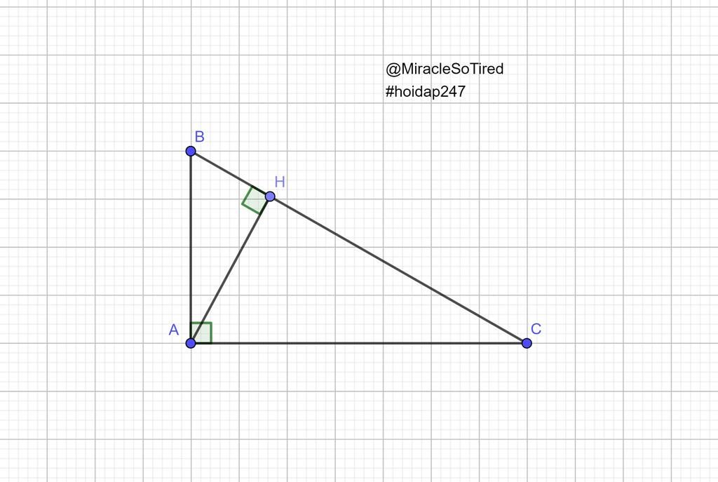 Cho tam giác ABC vuông tại A, đường cao AH. Biết `(AB)/(AC)=2/3` và `BH ...
