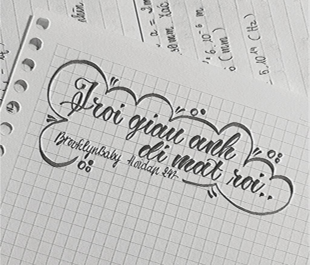 Calligraphy/Gothic: Troi giau anh di mat roi.. `` câu hỏi 7285239 ...