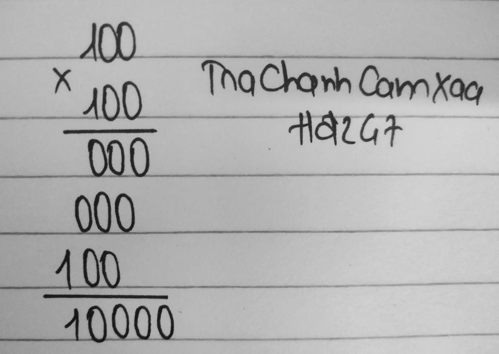 100x100=.............. câu hỏi 7310166 - hoidap247.com