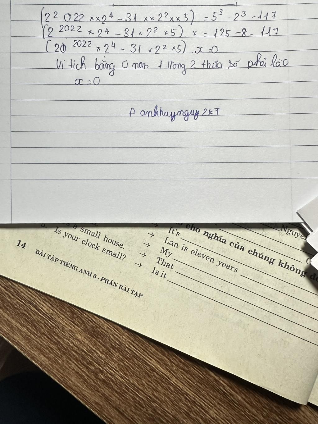 (2^2022 x 2^4- 31x2^2x5)x= 5^3-2^3-117 câu hỏi 7452660 - hoidap247.com