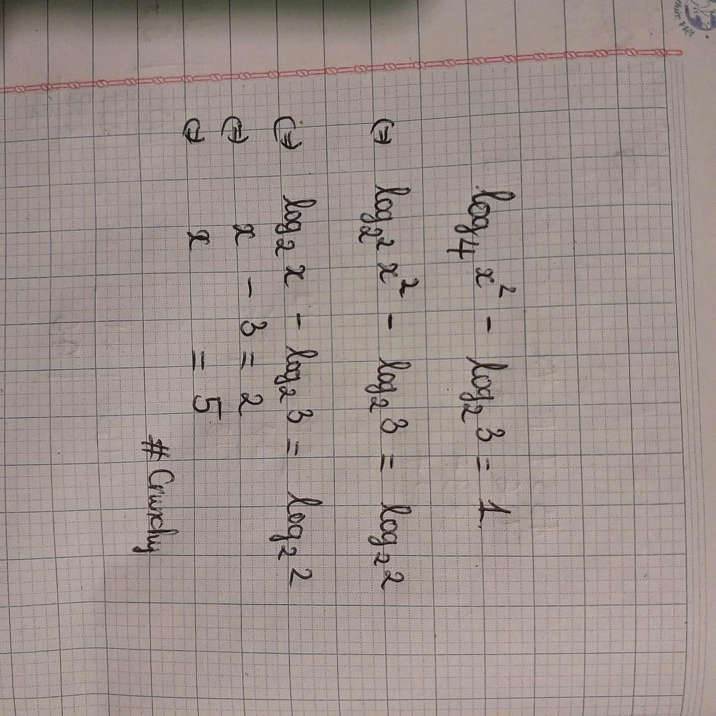 Giải phương trình logarit $log_{4}$ $x^{2}$ - $log_{2}$ 3 = 1 câu hỏi ...