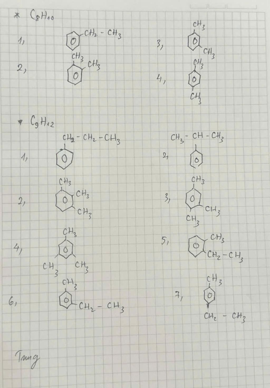 Vẽ bezen của C8H10 và C9H12 câu hỏi 7735320 - hoidap247.com