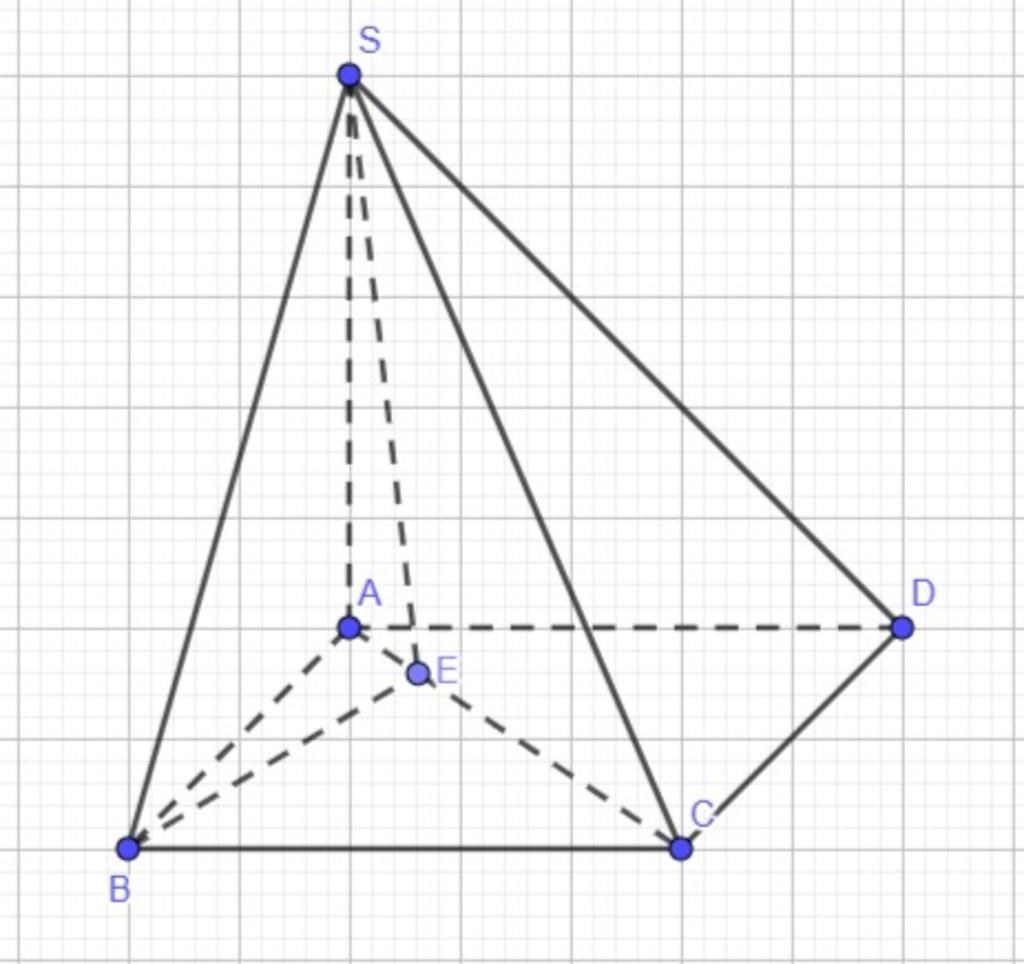 cho hình chóp S>ABCD có đáy ABCD hình chữ nhật, BC là a căn 3, AB=a. SA ...