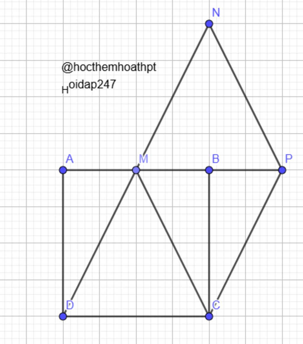 Cho hình vuông ABCD M là trung điểm AB Trên tia MB lấy điểm P sao cho ...