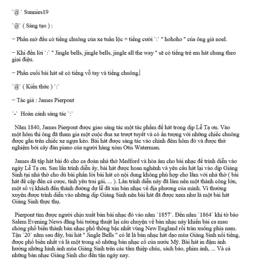(sáng tạo) thiết kế một mẫu âm thanh nền cho tác phẩm: jingle bell (ví ...