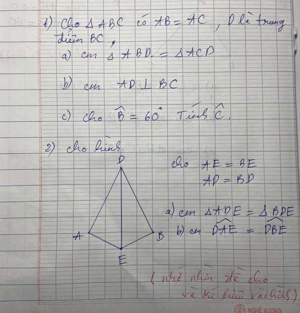 Giúp với ạ chỉ cần vẽ hình bài 1 và thêm kí hiệu bài 2D le freeng ) Cho ...