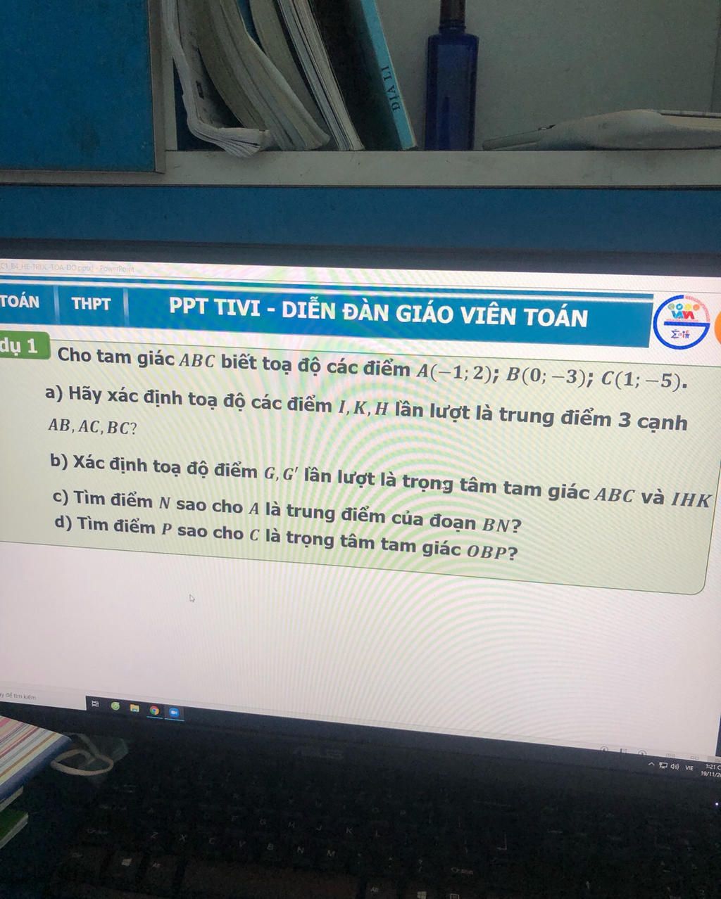 PowrPoint TOÁN PPT TIVI - DIỄN ĐÀN GIÁO VIÊN TOÁN THPT dụ 1 Cho tam ...