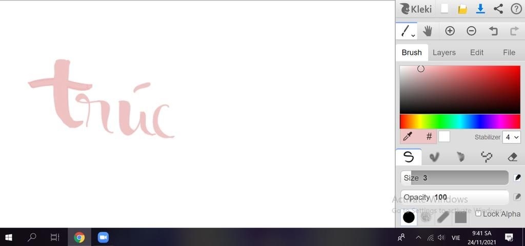 Kleki Brush Layers Edit File trúc Stabilizer 4 v Size 3 Opacity 100lows ...