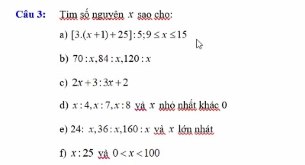 C u 3 Tim S Nguy n X Sao Cho A 3 x 1 25 5 9