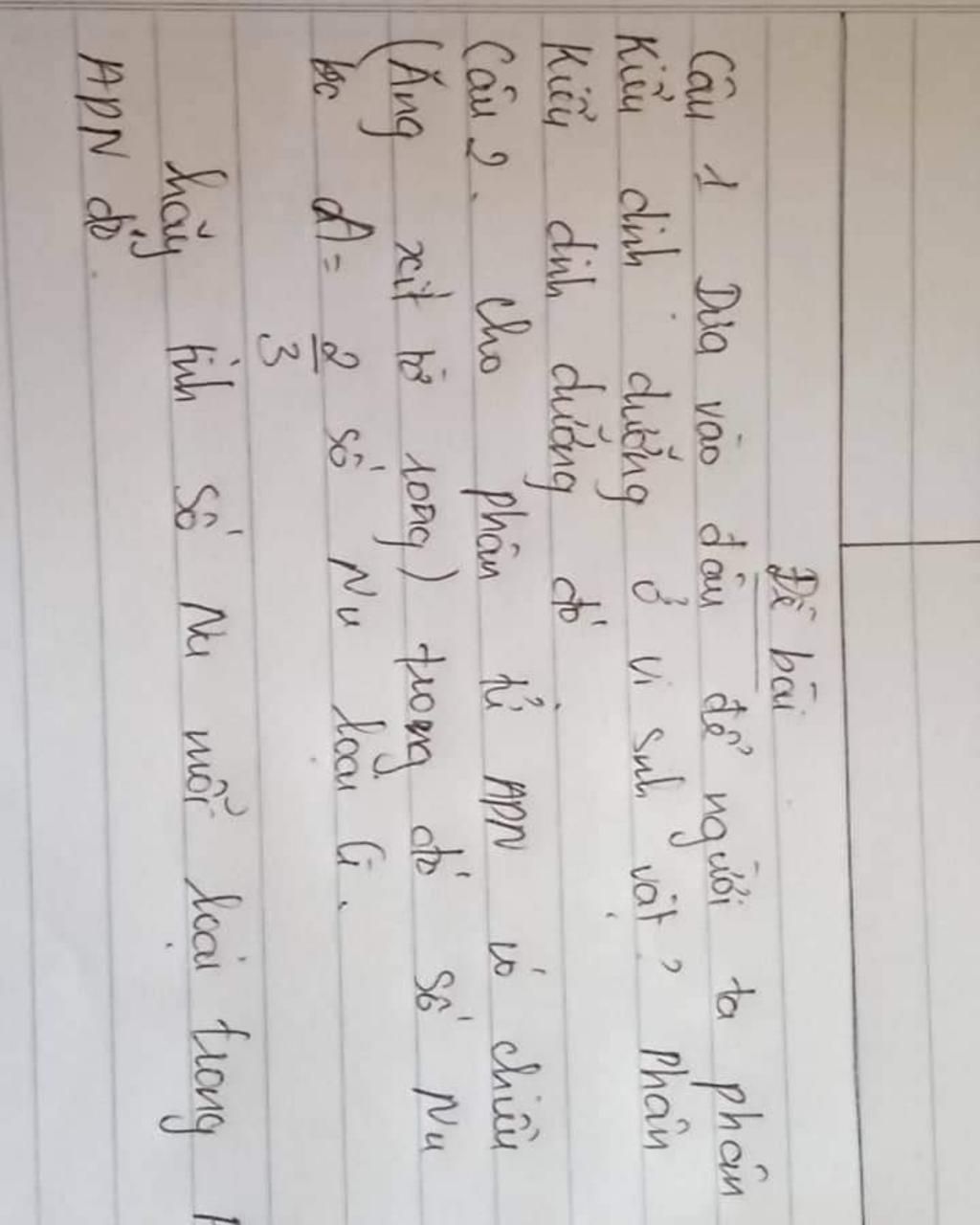 DE bai Câu d Dila vão dou đe nquiới to phan to phoin Phan Ku dinh duthg ...