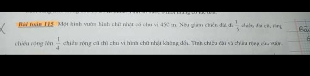 mos muing CAT TIN URDU, Bài toán 115. Một hình vườn hình chữ nhật có ...