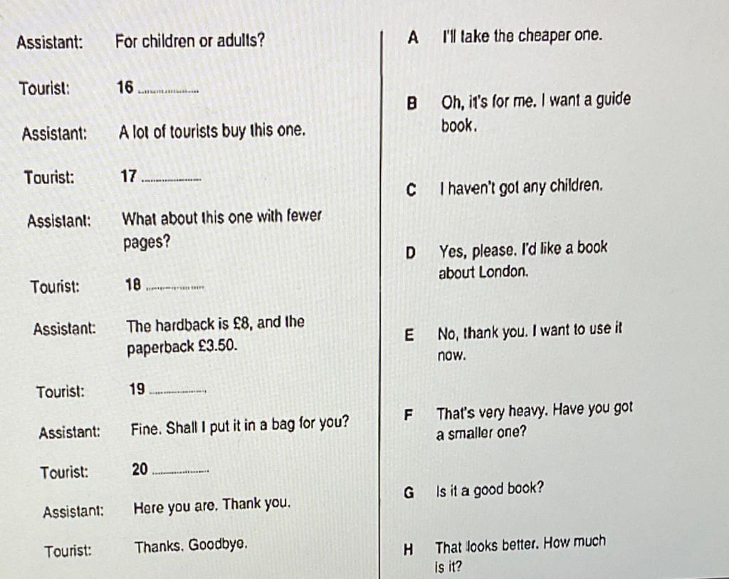 Assistant: Tourist: Assistant: Tourist: Assistant: Tourist: Assistant ...