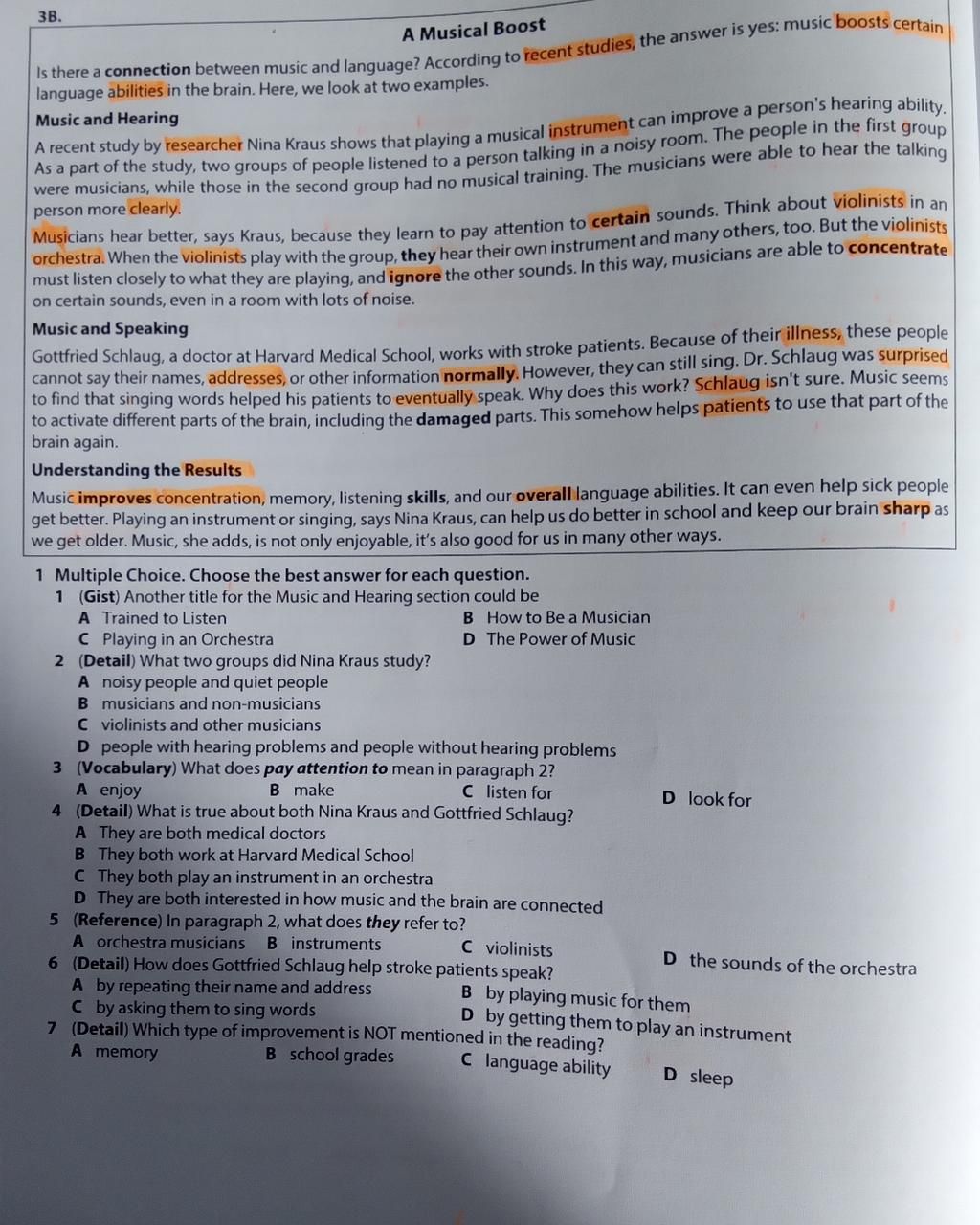 3B. A Musical Boost Is there a connection between music and language ...