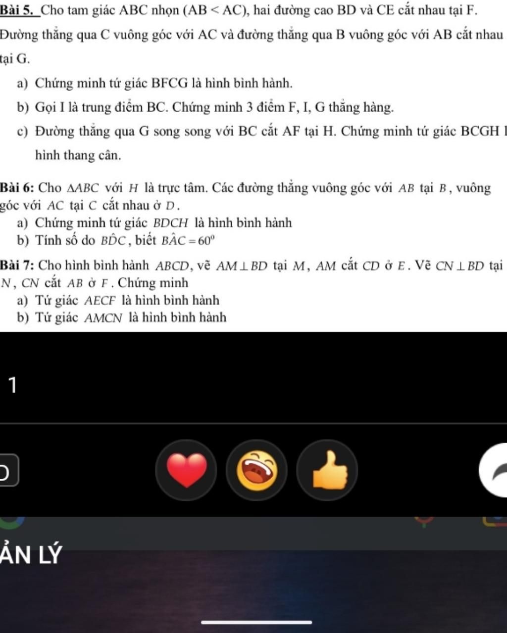 Bài 5. Cho tam giác ABC nhọn (AB