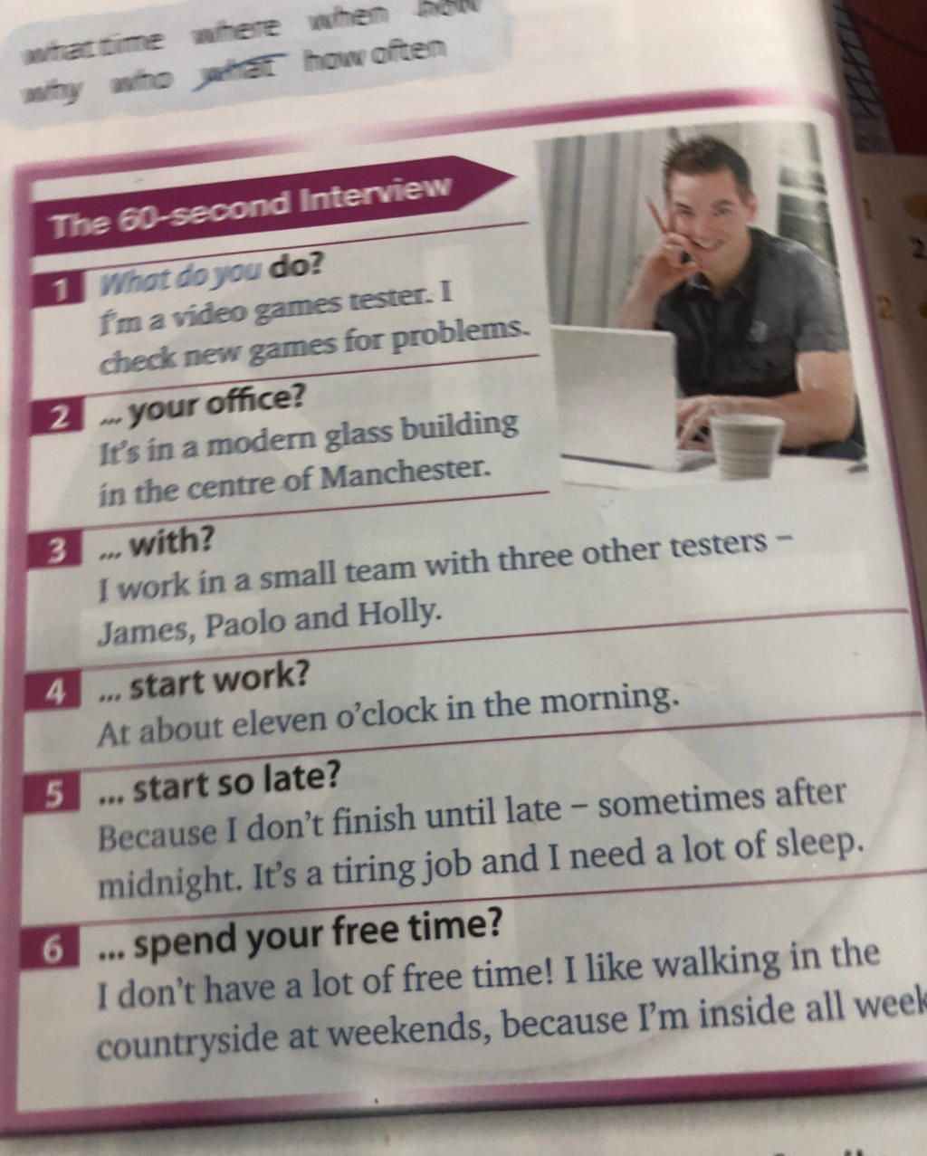 what time where when why who what how often The 60-second Interview 1 ...