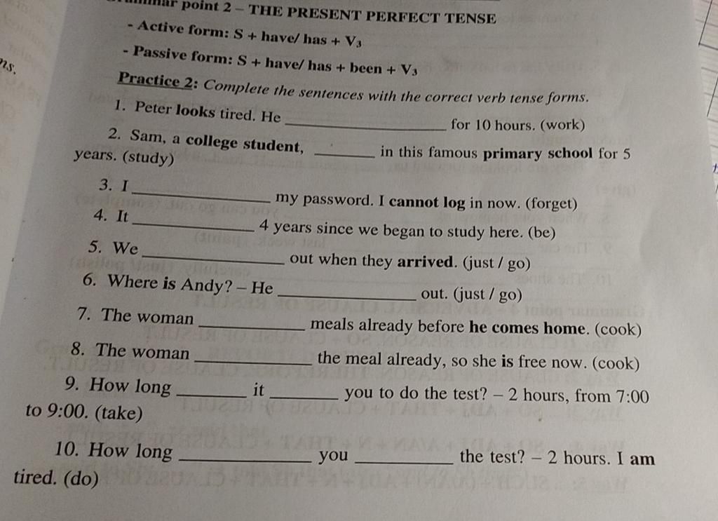 ns. - Active form: S+ have/ has + V3 - Passive form: S + have/ has ...